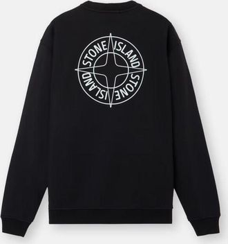 Stone Island Logo-Embroidered Sweatshirt - Black