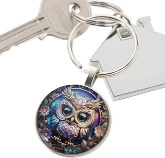 Generic Porte-cl&eacute;s en forme de chouette - - 1 pi&egrave;ce - Porte-cl&eacute;s d&eacute;coratif en m&eacute;tal - Pendentif de sac &agrave; main de voiture - Ornement portable - Parfait pour le