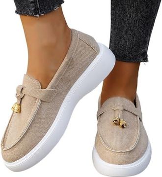 Generic Chaussures décontractées pour Femmes en Daim Souple pour Un Usage Quotidien Style à Enfiler modèle Polyvalent Toutes Saisons Conception Plate Conforta