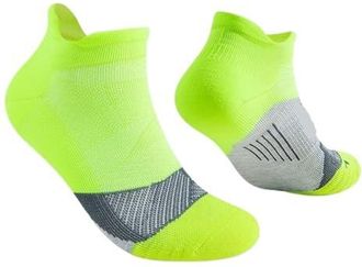 Generico Lot de 3 paires de chaussettes de course rembourr&eacute;es pour marathon, chaussettes de sport antid&eacute;rapantes pour hommes et femmes, Green Grey, Large