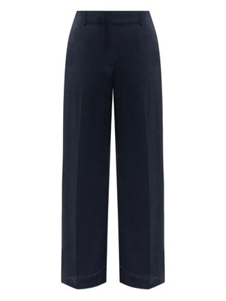 Theory pantalon de tailleur en satin - Bleu