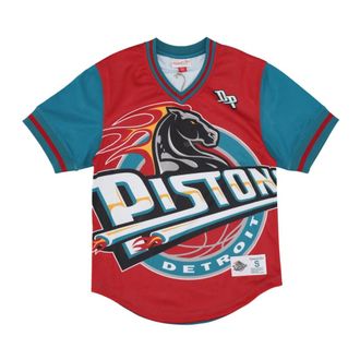 Mitchell & Ness Detroit Pistons Mesh V-neck Jersey - - Sport - Herren - Mehrfarbig - L