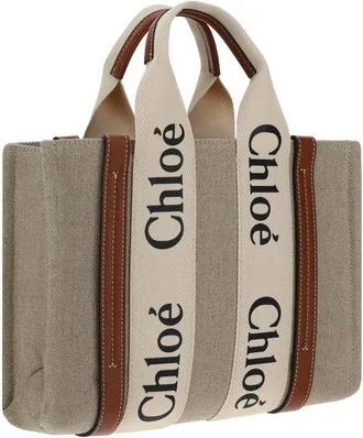 Chlo&eacute; Womens Brown Linen Handbag Bag