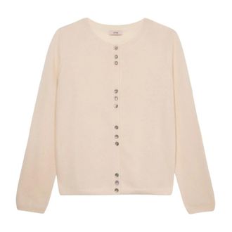 Oltre Femme, Pulls, Blanc, Taille: 38/40 FR Cardigan en pur cachemire