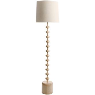 Beliani Beliani - Lampadaire Classique en M&eacute;tal avec Abat-Jour en Tissu Perl&eacute; Marron Clair Krios