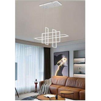Trade Shop Lustre Pendentif 4 Rectangles Moderne Chaud Froid Lumière Naturelle Lp-36b