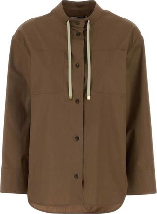 Max Mara Femme, Blouses et Chemises, Brun, Taille: 34 FR Poplin Mali Shirt