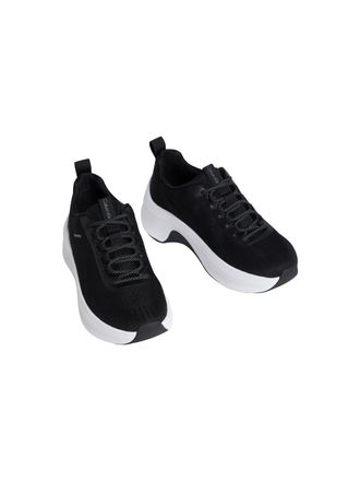 Calvin Klein Plateausneaker CALVIN KLEIN CHUNKY RUN CKSTRIPE LUP SP KN, Damen, Gr. 36, schwarz, Textil, unifarben mit Farbeinsatz, Basic, Schuhe Plateausneaker, Ch