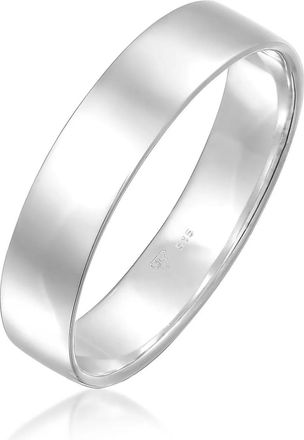 Elli Ringe - Ring Bandring Trauring Basic 585 Weißgold - Gr. 52 MM - in Weiß - für Damen