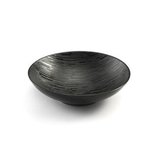 Medard De Noblat M&eacute;dard de Noblat - Assiette salade et p&acirc;tes - D19 cm - Magma - Gr&egrave;s - Lot de 6 - Noir