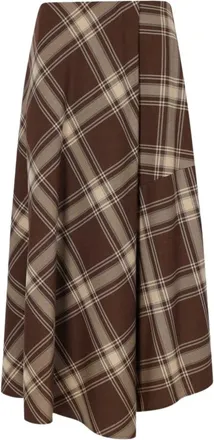 Max Mara Femme, Jupes, Brun, Taille: 38 FR Jupe portefeuille Lanoso
