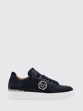 Philipp Plein Baskets basses en cuir avec motif monogramme et logo Hexagon appliqu&eacute;
