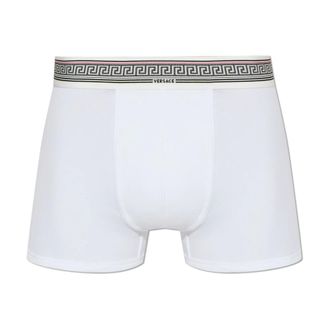 Versace Homme, Sous-v&ecirc;tements, Blanc, Taille: XL Slips Ribbed en Jersey de Coton