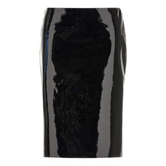 Ferragamo Femme, Jupes, Noir, Taille: 36 FR Jupe crayon en cuir verni