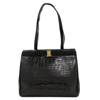 Ferragamo Pre-owned Embossed Leather Tote Bag - - Pre-owned - Damen - Schwarzk - ONE SIZE