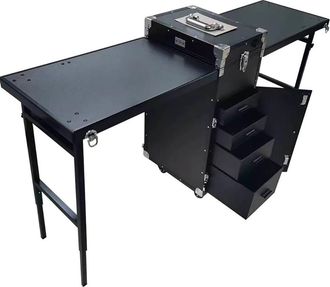 Generic Manicure Table Station Multifunctional for 2 Manicurists, Mobile Art Nail Booth, Professional Workstatin for 2 Techinician, Rolling Pornail Desk, Outd