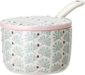 Bloomingville Salztopf mit Deckel,Löffel Maya,grün,Keramik, 8cm