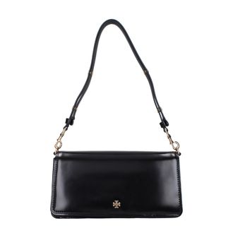 Tory Burch Schwarze Leder-Schultertasche
