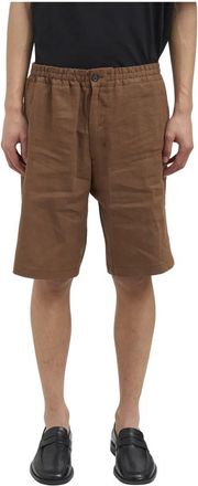 Paolo Pecora Homme, Shorts, Brun, Taille: S Bermuda in Lino e Viscosa