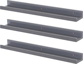 Harbour Housewares Schwebende Bild Ledge Wandregale - 57cm - Grau - Pack Von 3