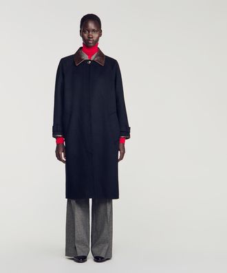 Sandro Manteau long en laine double face