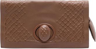 Bottega Veneta Clutches - Nappa Embossed Intrecciato Turnlock Clutch - Gr. unisize - in Braun - f&uuml;r Damen