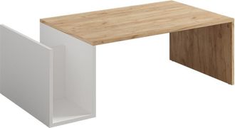 Vicco Couchtisch Avento, Couchtisch mit der Ablage, Goldkraft Eiche/Wei&szlig;, 100 x 50 cm