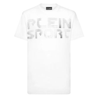 Plein Sport Homme, Tops, Blanc, Taille: 2XL T-Shirt Col Rond