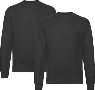 Fruit Of The Loom Herren Set In Sweat Sweatshirt (L, 2X Schwarz + 1x HL Kauf Notizblock)