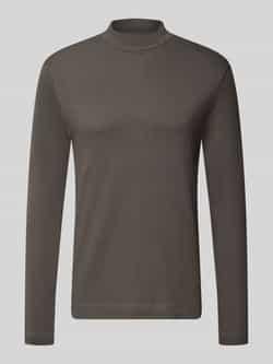 Christian Berg Regular Fit Longsleeve aus reiner Baumwolle mit Stehkragen