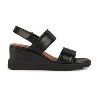 Geox Womens D Spherica Ec6 A Wedge Sandal, navy, 6 UK, Noir, 39 EU