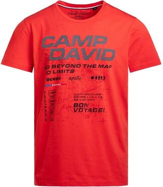 Camp David Rundhalsshirt mit Kontrastn&auml;hten