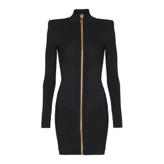 Balmain Kurzes Strickkleid - - Dresses - Damen - Schwarzk - L