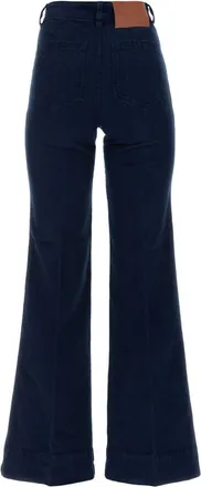 Victoria Beckham Indigo Garment-Dye Cotton Jeans - Navy