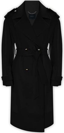 Kocca Femme, Manteaux, Noir, Taille: 36 FR Trench-coat élégant avec larges revers