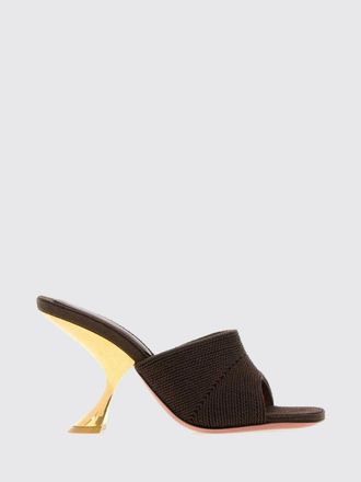 Amina Muaddi Mules Taylor en raphia avec talon sculptural