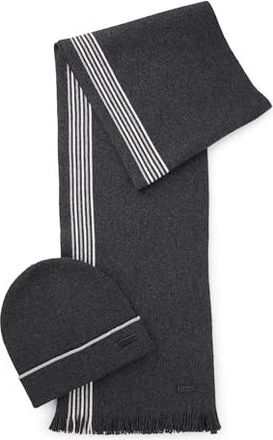BOSS Hommes Enzo SET Boîte cadeau avec écharpe et bonnet en maille Raschel