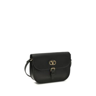 Valentino Garavani Mens Black Calf Leather Bos Taurus Shoulder Bag