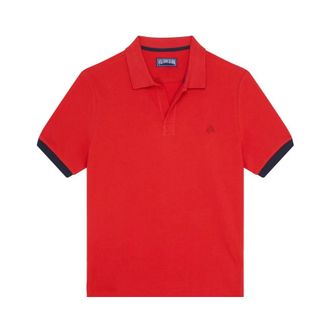 Vilebrequin Homme, Tops, Rouge, Taille: XL Polo Uni en Piqu&eacute; de Coton
