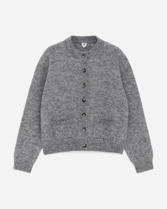 Arket Strickjacke Aus Einer Alpaka-Wollmischung -Grau
