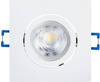 Eglo 3er Set Einbaustrahler Saliceto, dimmbare Deckenspots, quadratische Deckenstrahler aus Aluminium in Wei&szlig;, neutralwei&szlig;, 8,8 x 8,8 cm