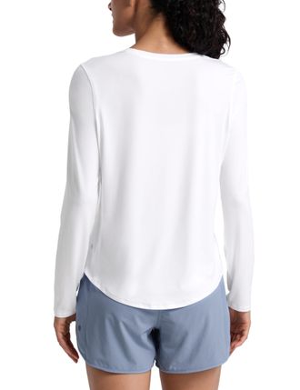 CRZ YOGA Damen Sport Leichtes Langarmshirt Oberteile Yoga Rundhalsausschnitt Laufen Workout Long Sleeve Shirts Weiss 36