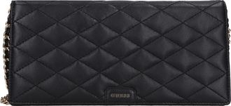 Guess Femme, Sacs, Noir, Taille: ONE Size Pochette bandouli&egrave;re matelass&eacute;e &agrave; rabat