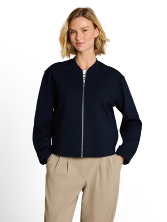 Tom Tailor Kurzblazer TOM TAILOR, Damen, Gr. XXL, blau (sky captain blau), Web, Obermaterial: 65% Viskose, 30% Polyester, 5% Elasthan, unifarben, normal h&uuml;ftbede