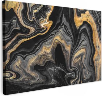 MuchoWow © Bilder Groß 120x80 cm XXL Wohnzimmer Goldene Deko Modern Wandbild Foto auf Leinwand Bild Schlafzimmer Room Decor Geschenke Marmor - Acryl - Gold - L