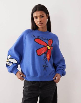 Polo Ralph Lauren Sweat &agrave; fleurs - Bleu