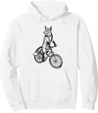 Seembo Fox Fahrrad-Fahrrad, Tierfahrer, Biker, Biking Bike Pullover Hoodie