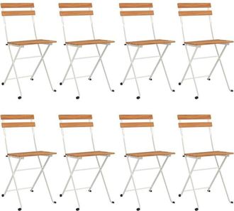 vidaXL Vidaxl - Chaises de bistrot pliantes lot de 8 Bois dacacia solide acier