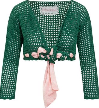 Matim&igrave; Femme, Blouses et Chemises, Vert, Taille: 38 FR Haut Tricot&eacute; avec Fermeture &agrave;