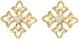 Edenly Éline Ohrstecker - 9-karätiges Gelbgold und synthetische Diamanten